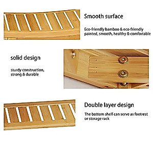 Bamboo Shower Bench, Waterproof Shower Bench, Shower Benches for Inside Shower, 2-Tier Bamboo Bench for Shower