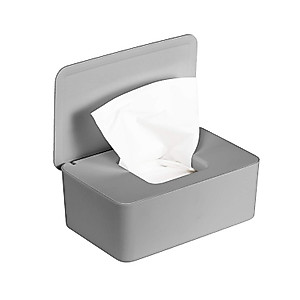 Ophobay Baby Wipes Dispenser, Baby Wipes Case Holder Keeps Diaper Wipes Fresh Wipe Container with Seal Design Grey