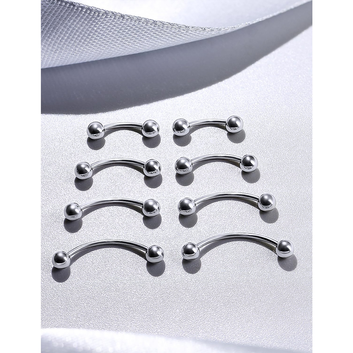 Ocptiy 20G Eyebrow Rook Ring Piercing Jewelry Stainless Surgical Steel Snake Eye Frog Tongue Verticl Lip Labret Ring Curved Barbell Belly Button Navel Daith Earring Piercing Jewelry Women Men Silver