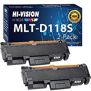 HI-VISION HI-YIELDS Compatible MLT-D118S [1,200 Pages] Stardard Yield Toner Cartridge Replacement for 118S, Used in Xpress M3065FW M3015DW (Black, 2-Pack)
