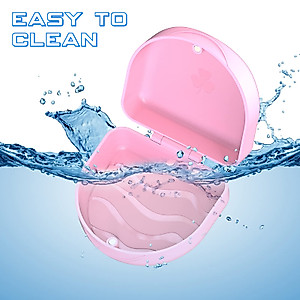 JJOVCE 2 PCS Retainer Cases, Solid Orthodontic Retainer Cases. (Pink)