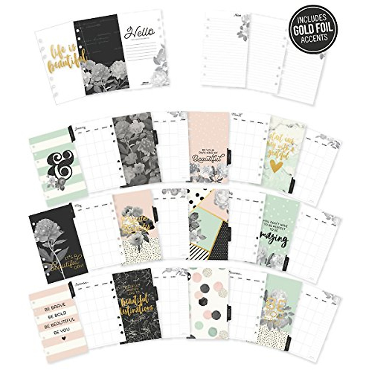 Carpe Diem by Simple Stories Personal Beautiful Monthly Planner Inserts
