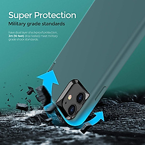 ORIbox for iPhone 12 Case for iPhone 12 Pro Case Green, [10 FT Military Grade Drop Protection], The Liquid Silicone Heavy Duty Shockproof Anti-Fall Case for iPhone 12/12 Pro,6.1 inch, Green