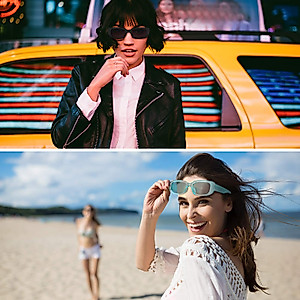 URATOT 16 Pack Small Rectangle Sunglasses Women Retro Glasses Vintage Square Eyewear Frame Sunglasses with Storage Bag