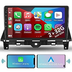2+32G Android Radio for Honda Accord 8th 2008-2013 Support Wireless Carplay&Android Auto with 10.1" Touchscreen GPS Navigation Bluetooth USB WiFi FM/RDS Radio Receiver Backup Camera Head Unit Player