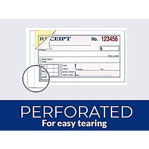 1InTheOffice Money and Rent Receipt, 2-3/4 x 5-3/8 Inches, 2-Parts, Carbonless, White/Canary, 50 Sets per Book (3 Books)