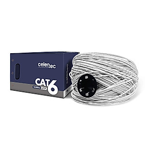 celertec CAT6 Ethernet Cable, 500ft, 23AWG Solid Bare Copper, Unshielded Twisted Pairs(UTP), 550MHz, ETL Listed &CMR Riser Rated, Indoor, Bulk Ethernet Cable -White
