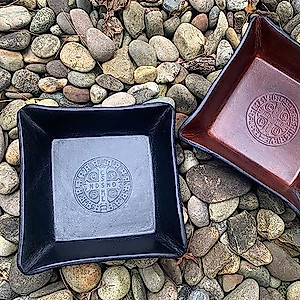 Saint Benedict Medal Leather Tray