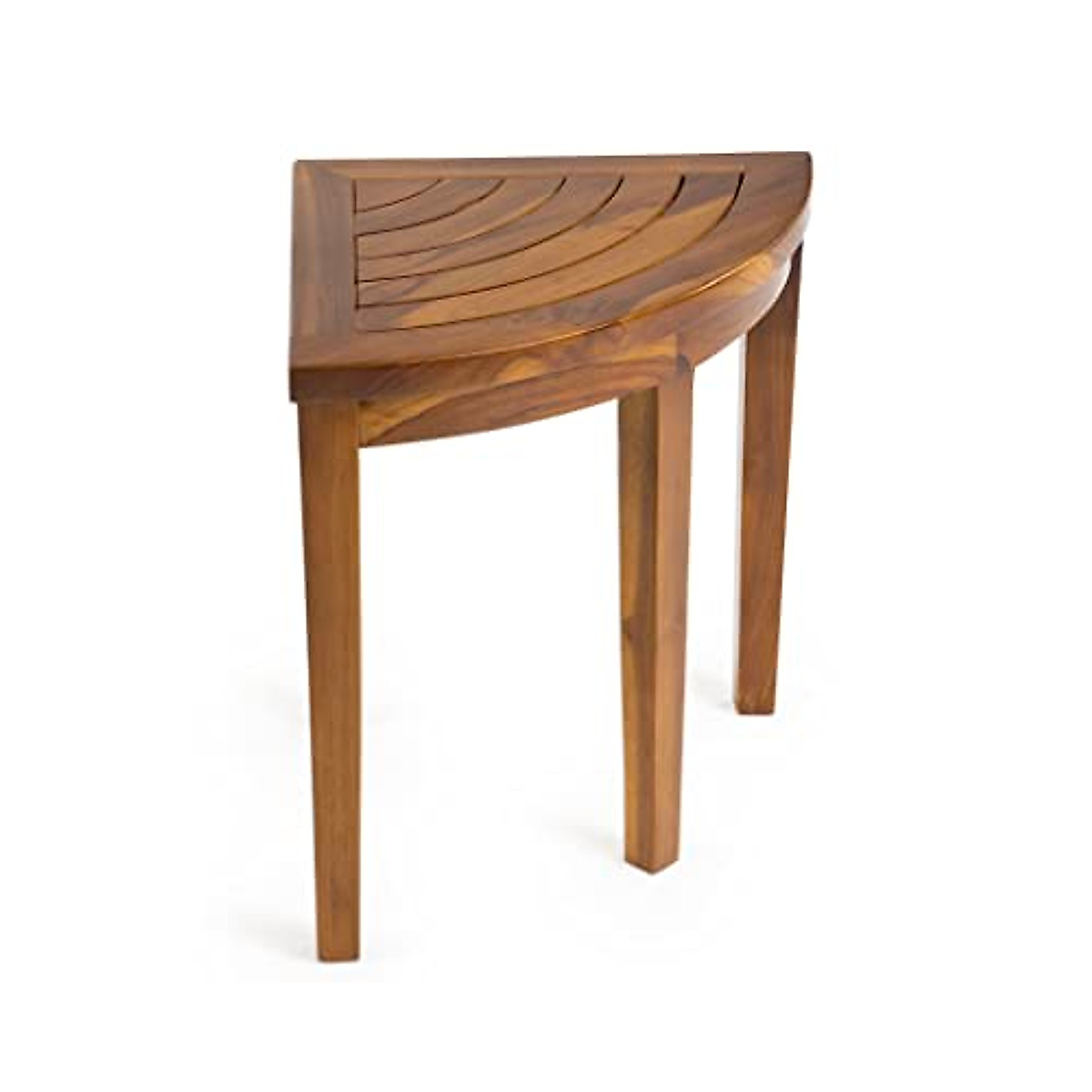 ALATEAK Corner Wood Bath Spa Shower Stool Table Bench Shelf Storage Fully Assembled