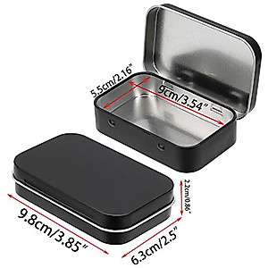 BTSKY 8 Pack Metal Hinged Tins Box Containers Small Metal Tins with Lids Metal Box Tin Cans Mini Bead Organizer for Craft Storage Jewelry Candy Black