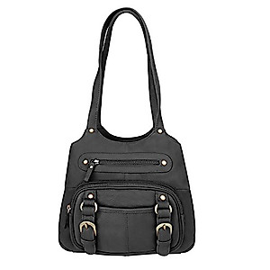 Roma Leathers Gun Concealment Purse - Cowhide Leather - Black