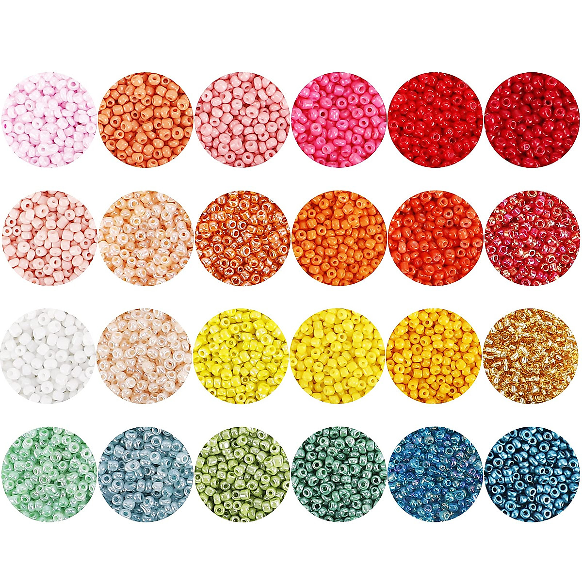 Quefe 44000pcs 2mm Glass Seed Beads for Bracelet Making Kit, 48 Colors Small Beads, Craft Beads Kit for Jewelry Making, with 2 Storage Boxes, Charms, Jump Rings and Clear Elastic String Cord