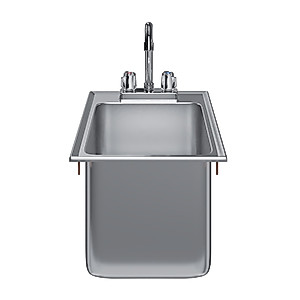 Stainless Steel Drop Sink - 1 Compartment Drop in Sink 10"x14"x10" | NSF | Utility | Commercial | Laundry | Kitchen