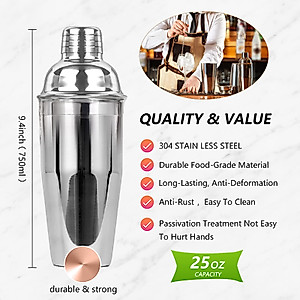 13 Pieces Cocktail Shaker Set Bartender Kit,Perfect Home Bartending Kit and Martini Cocktail Shaker Set for a Perfect Drink Mixing Experience