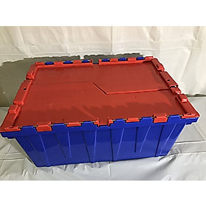 Plastic Storage Bin with Attached flip top lids 22" x 15" x 9" deep.