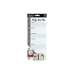 me & my BIG ideas Meal Plan Half Sheets - The Happy Planner Extension - Scrapbooking Supplies - 60 Pre-Punched Double-Sided Weekly Meal Plan & Grocery Checklist Pages - Classic Size