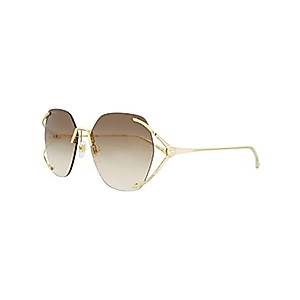 Gucci Womens Gold Gold Brown Fashion Designer Eyewear