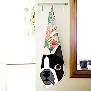 Dujiea Boston Terrier Dog Kitchen Dish Towel Soft Highly Absorbent Hand Towel Home Decorative Multipurpose for Bathroom Hotel Gym and Spa 15 X 27 Inches