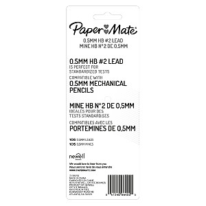 Paper Mate Mechanical Pencil Refills, 0.5mm, HB #2, 105 Count