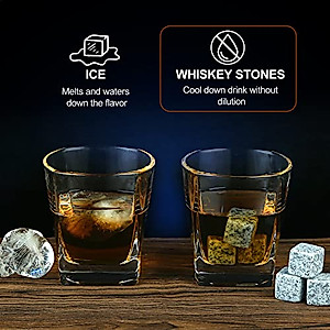 Cocktail Smoker Kit, PESUITOR Old Fashioned Whiskey Smoker Kit with Torch Marble Stones Wood Chips, Drink Smoker Infuser Kit Birthday Bourbon Whiskey Gifts for Men, Dad, Husband Father (No Butane)