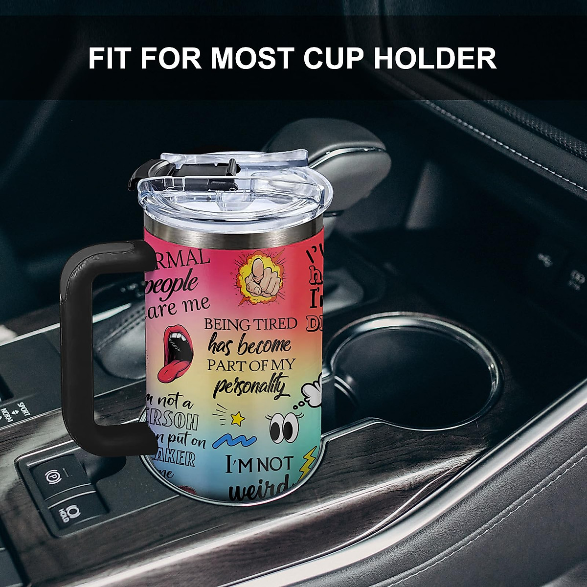 WWHSAI Sarcastic Gifts For Women - Multicoloured Snarky Quotes Travel Tumbler Coffee Mugs 40oz For Women Adult Humor, Funny Girl Gifts Cup, Birthday Sarcasm Gift For Friend Bestie Mom Coworker