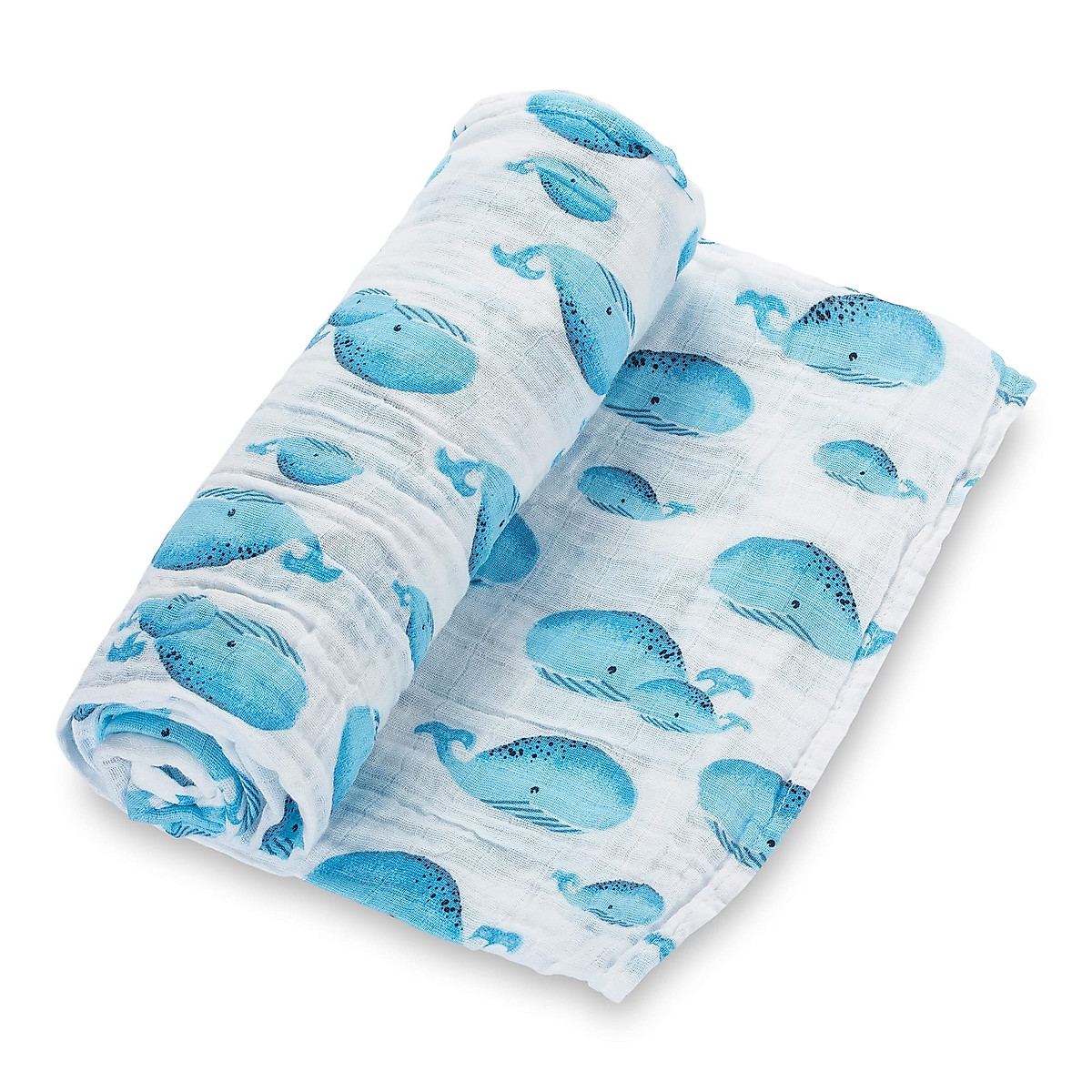 LollyBanks Swaddle Blanket | 100% Muslin Cotton | Newborn and Baby Nursery Essentials for Boys, Registry | Ocean Shark and Whale 3 Pack