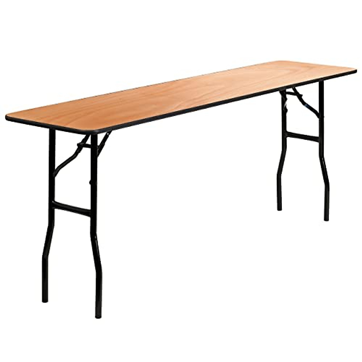 Flash Furniture Gael 6-Foot Rectangular Wood Folding Training / Seminar Table with Smooth Clear Coated Finished Top