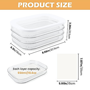 Deli Meat Container for Fridge,Airtight Bacon Lunch Meat Container for Refrigerator, 18.6oz Meal Prep Containers with 50pcs Baking Paper,Stackable Food Storage Boxes with Lid