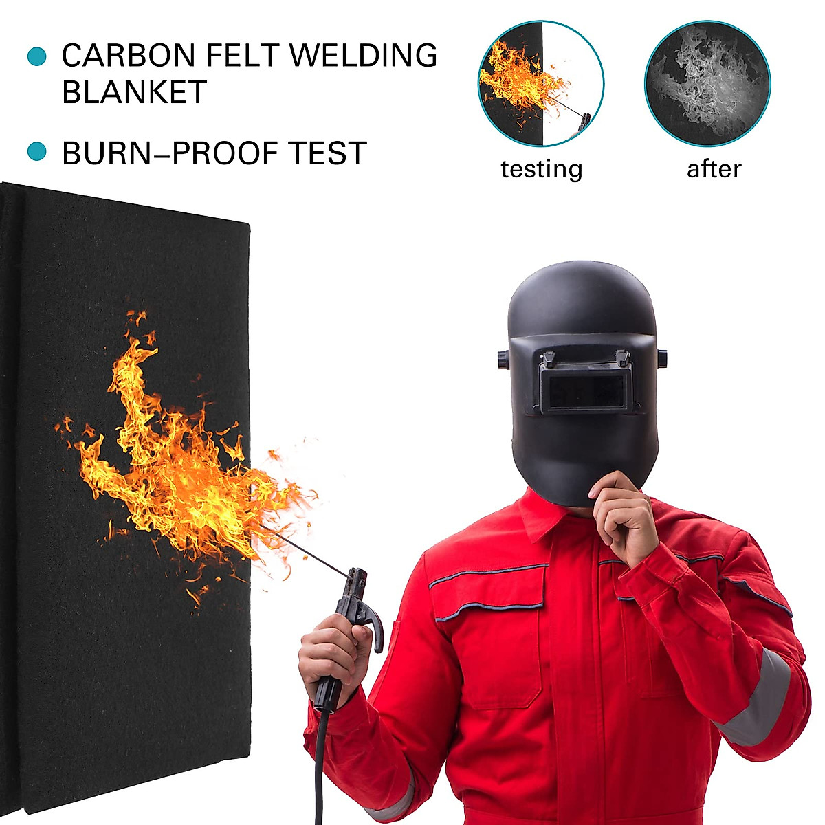 4 Pieces Carbon Felt Heat Resistant up to 1800°F Welding Blanket 36" x 36" Cuttable Flame Retardant Fabric Fireproof Blanket Carbon Fiber Fireproof Mat Fire Resistant Pad for Welders Camp Barrier