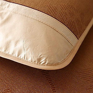 Rattan Cooling Summer Sleeping Pad Home Textile Sleeping Mat Grid Fitted Sheet Summer Cool Bed Cover & Pillow Shams Set(90 * 195cm)