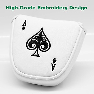 Montela Golf Putter Cover Poker Ace Mallet Putter Headcover Blade Putter Covers Golf Club Covers Leather Golf Putter Head Covers with Magnetic for Scotty Cameron Odyssey Ping Custom&Non-Custom