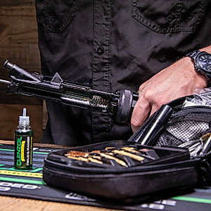 Clenzoil Field & Range Tactical Gun Cleaning Kit | Black | All-in-One Rifle & Pistol Cleaning Kit | Includes Field & Range CLP, Bore Brushes, Patches, Rod, Cable, Handle, Brush, Tools & More!