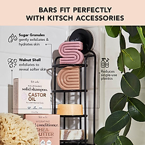 Kitsch Exfoliating Sugar Body Scrub Bar - Soap Bar for Smooth, Hydrated & Glowing Skin | Made in US | Natural Exfoliating Bar Soap for Men & Women with Sugar Scent | Sulfate Free & Paraben Free, 4 oz