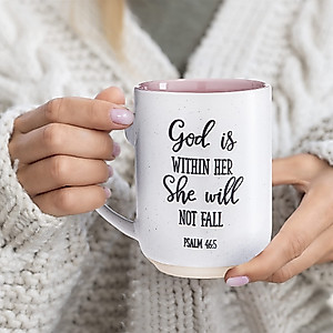 SHEFFIELD HOME Religious Coffee Mugs - Stoneware Motivational Bible Coffee Mugs For Women - Inspirational Mugs And Cups, Mugs For Tea, Latte, And Hot Chocolate - 17oz