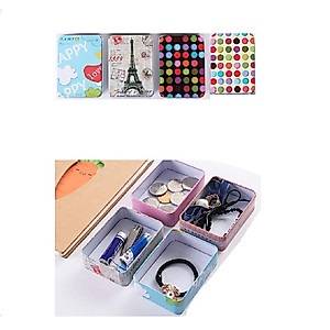 5 Pack Metal Tins Box Containers 3.54 x 2.56 x 1.1 inch, Mini Portable Small Tins with Lids, Rectangular Case Empty Box for Candies, Pills, Earring,Jewelry Craft, Multi-Purpose Home Kitchen Office