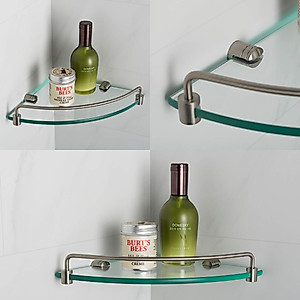 Kraus Elie Corner Bathroom Shelf, Brushed Nickel Finish, KEA-18846BN