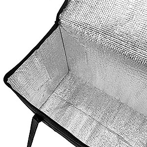 Bekith 4 Pack XL Insulated Reusable Grocery Bags with Zippered Top, Insulated Shopping Bag for Groceries or Food Delivery, Foldable, Washable, Heavy Duty, Stands Upright, Reinforced Bottom, Black