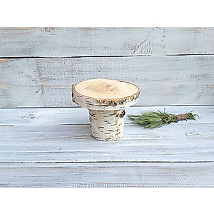 6.5'' Birch wood cake stand Wooden cupcake stand Rustic wedding decorations Wood centerpieces Rustic baby shower decoration cupcake holder
