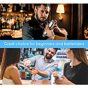 Cocktail Shaker Haraye Premium Vacuum Insulated Stainless Steel Martini Shaker Cocktail Shaker Bar Set 18/8 Drink Shaker Home Margarita Shaker Bar Shaker Alcohol Shaker Can be Used for Gifts