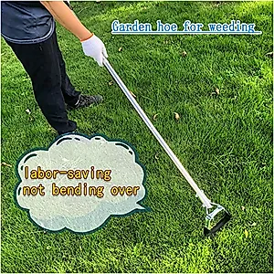 Ledombon Garden Hoe Stirrup Hoe Long Handle Adjustable Weeding Hula Hoes Gardening Tools for Vegetable Garden
