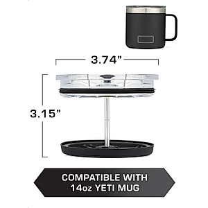 COLETTI Travel French Press compatible with YETI Rambler 14 oz — Travel Coffee Maker, Tumbler Accessories — Turn Your Tumbler Into a Travel Coffee Maker