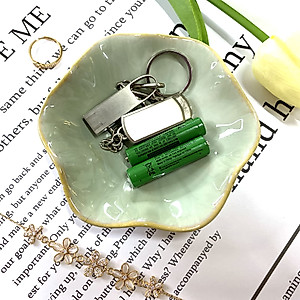 TIGERMILLION Ring Holder Dish, Ceramic Jewelry Trays, Leaf Shape Ring Dish for Bracelet Holder and Earring Organizer, Gift for Friends Sister Daughter Mother (Cyan①)