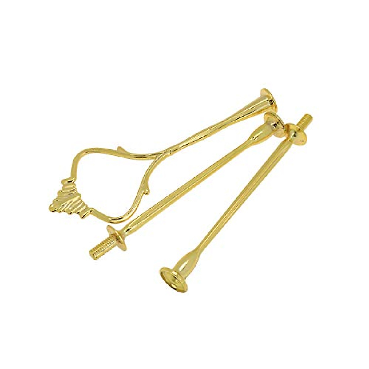 Quluxe 4 Sets 3 Tier Crown ＆ Sunflower Cake Stand Fruit Cake Plate Handle Fitting Hardware Rod Stand Holder with Stylus for DIY Making Cupcake Serving Stand Decoration- Gold