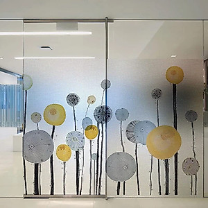 YUTR Static Cling Window Film Frosted Light-Transparent Opaque Privacy Glass Sticker Home Decor