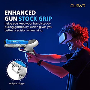 CYBVR Weighted Pistol Grip Gun Stock for the Oculus Quest 2 Controllers, Accessories for Meta Quest 2, Weight Feels Real in VR for Better Gaming, Accessory for FPS Games like Pistolwhip