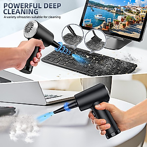 Kairiyard Compressed air Duster, Electric Air Duster 9000mAh 91000RPM Good Replace Compressed air can, Rechargeable Portable Cordless Air Duster Can for Computer Keyboard Electronics Car Cleaning