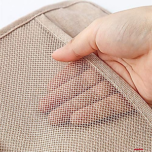 UYIDUO Dual-Sided Storage Bags, Hanging Closet Organizer for Wardrobe Organizing of Underwear, Bras, Socks and More (Beige)