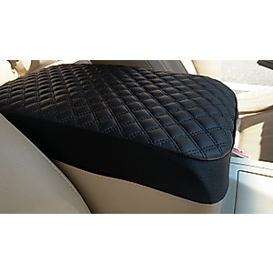 Black Center Console Lid Middle Seat Armrest Cover for Ford F150 F-150 F250 F-250 F350 F-350 F450 F-450 Super Duty XL XLT Pickup Truck only fits Have 40/20/40 Front Seat