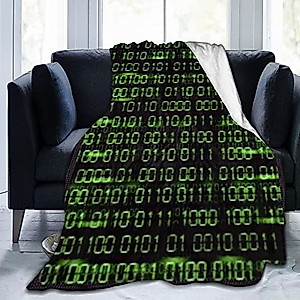 binary code Plush Throw Blanket Travel Blanket 58" x 80" (Large)