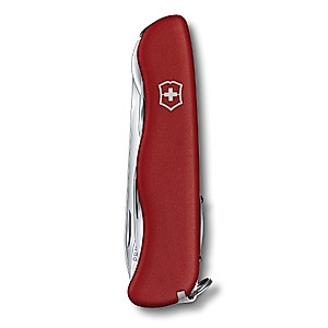 Victorinox Picknicker Swiss Army Knife, 11 Function Swiss Made Pocket Knife with Large Blade, Corkscrew and Bottle Opener - Red